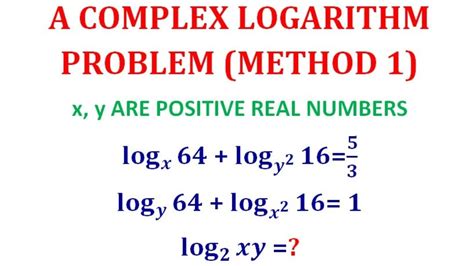 A Complex Logarithm Problem Logarithm Math Olympiad Youtube