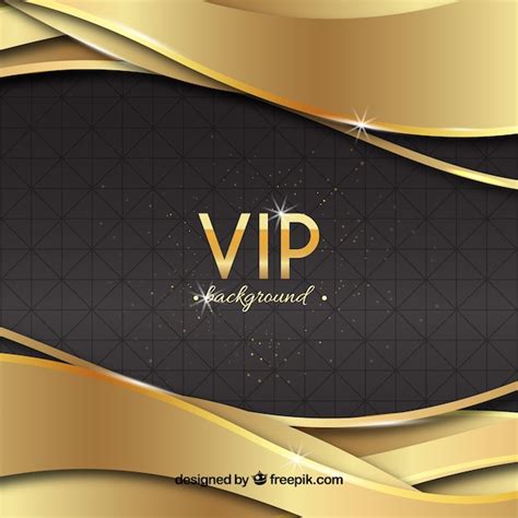 Free Vector Elegant Vip Background With Golden Waves