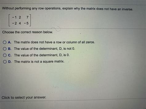 Solved Without Performing Any Row Operations Explain Why
