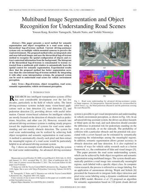 Pdf Multiband Image Segmentation And Object Recognition For