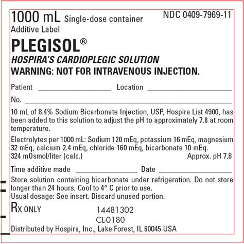 Plegisol Package Insert Prescribing Information