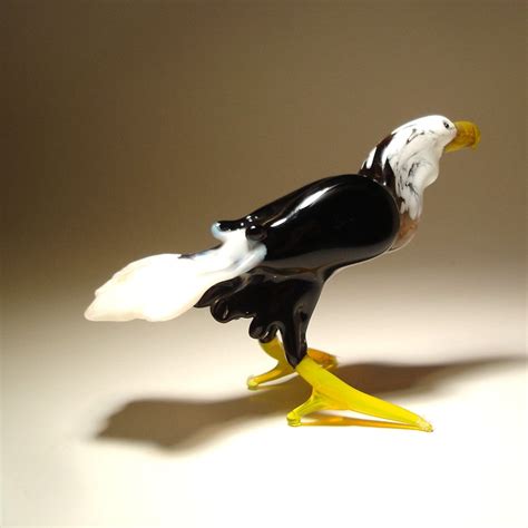 Handmade Glass Eagle Figurine Blown Glass Bird Sculpture T Glass