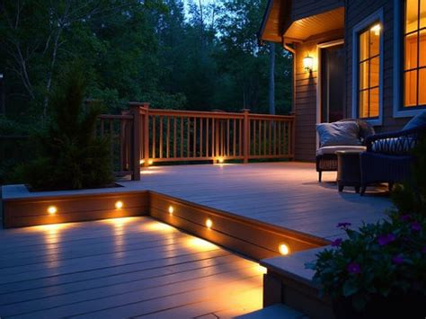 Outdoor Garden Lights Composite Decking With Lights Composite