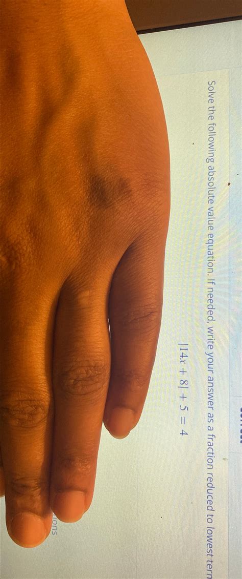 Solved Solve The Following Absolute Value Equation If