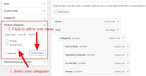 Show Woocommerce Product Categories In Wordpress Menu