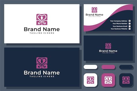 Flor Amor Vector Logo Vector Premium