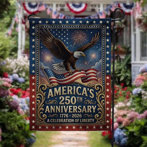 America 250th Birthday Garden Flag 250 Years American Banner 1776