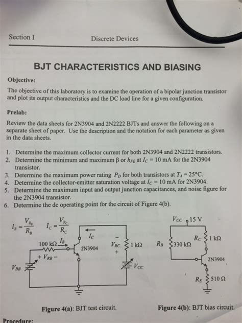 Solved Bjt Characteristics And Biasing Objective The