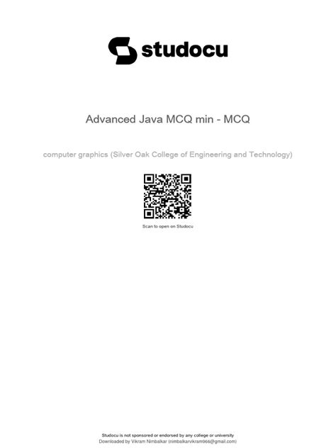 Advanced Java Mcq Min Mcq Pdf Computing Platforms Java Platform