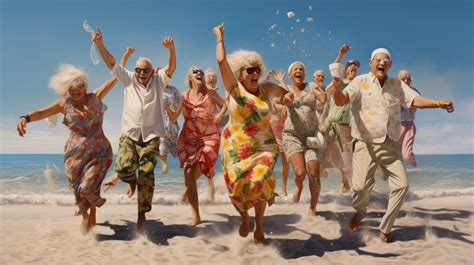 Premium Photo Old People Having Fun At The Beach