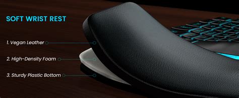 Sablute Wireless Keyboard And Mouse Combo Ergonomic Wave Keyboard With Soft