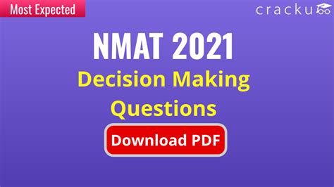 Decission Making Questions For Nmat Download Pdf Cracku