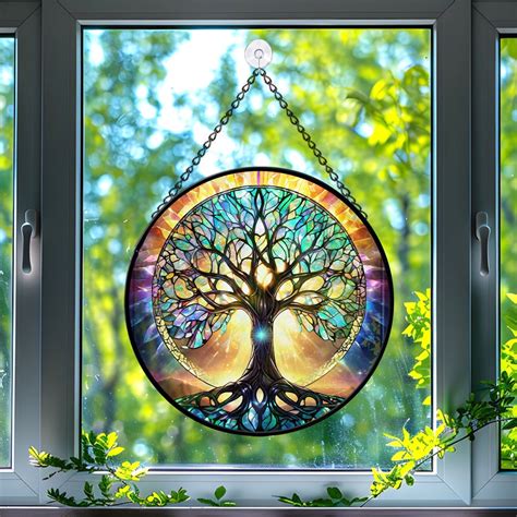 Tree Of Life Stained Glass Suncatcher Tree Of Life Glass Suncatchers
