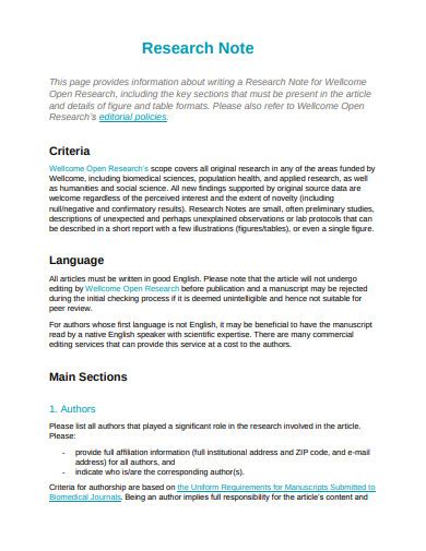 Research Note Cards Template