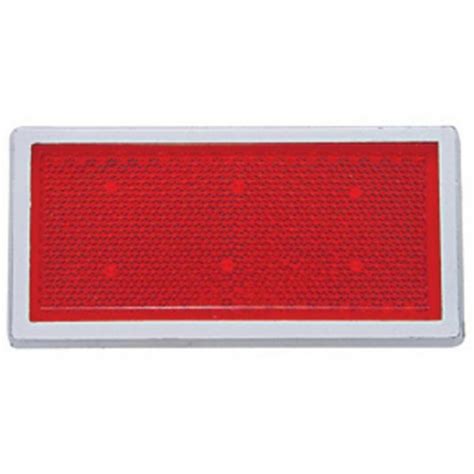 United Pacific Rectangular Quick Mount Reflector With Chrome Bezel Red