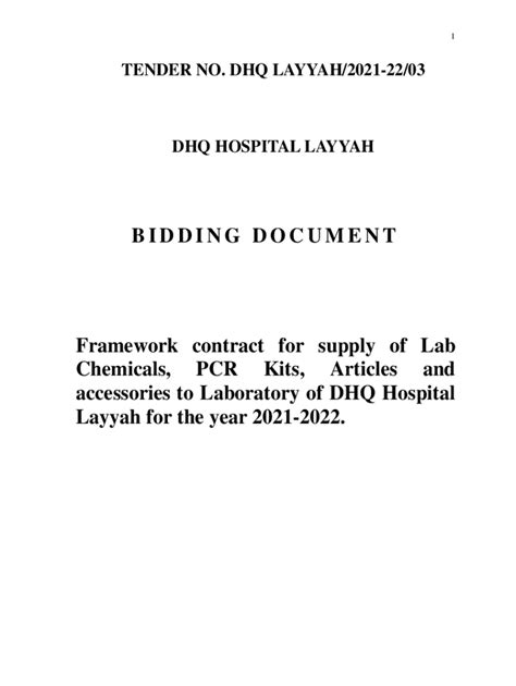 Fillable Online Framework Contract For Supply Of Lab Fax Email Print