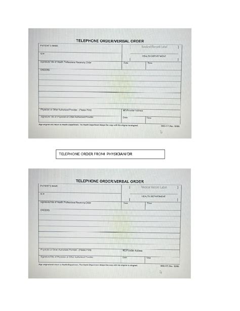 Telephone Order Form For Dr Order Health Department Studocu