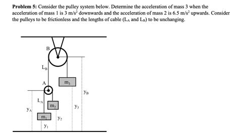 Solved Consider The Pulley System Below Determine The Acceleration Of