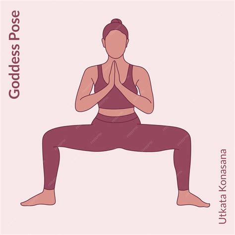 Premium Vector Goddess Pose Young Woman Practicing Yoga Pose Woman