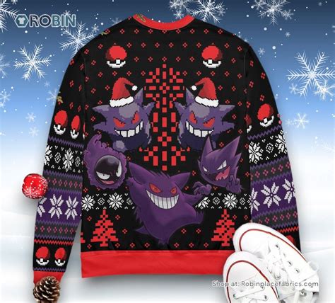 Ghosts Type Pokemon Christmas Ugly Sweater And Sweatshirt Robinplacefabrics Christmas