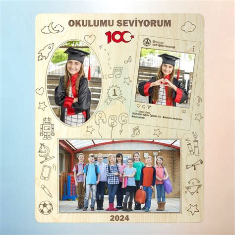 Dekoratif Okul Hatırası Fotoğraf Çerçevesi Albüm Atölyesi Vision
