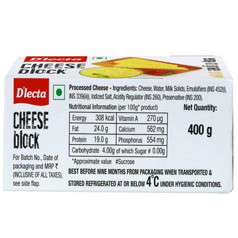 Dlecta Processed Cheese Block 400 G Carton Jiomart