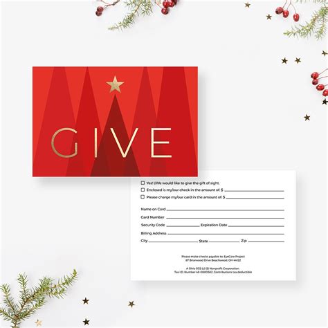 Holiday Donation Response Card Template Digital Download Fundraising