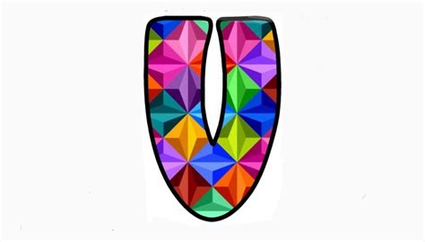 Colorful Geometric Letter V