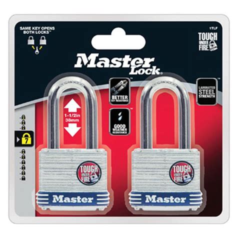 Master Lock Co 1tlf 2 Pack 1 34 Laminated Steel Body Padlock