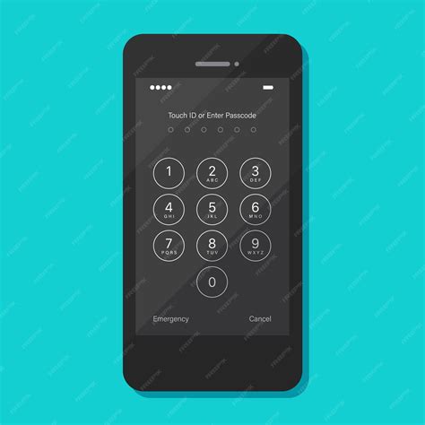 Premium Vector Touch Id Or Enter Passcode Screen On Smartphone Vector Illustration