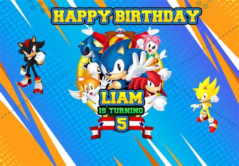 Sonic Backdrop Sonic Birthday Banner Sonic Decoration Party Etsy Australia