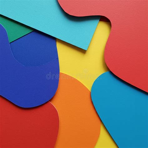Overlapping Colorful Paper Cutouts Create An Abstract Composition