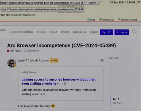 arc browser rce vulnerability cve 2024 45489 off topic privacy