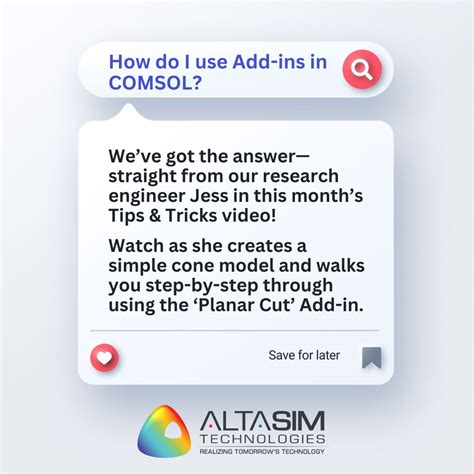 How To Use Comsol Add Ins For Engineering Altasim Technologies Llc Posted On The Topic Linkedin