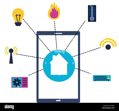 Smart Home Smartphone Application Remote Vector Illustration Stock Vector Image And Art Alamy