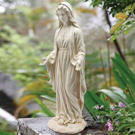 Virgin Mary Statue Blessed Mother Religious Garden Lawn Outdoor