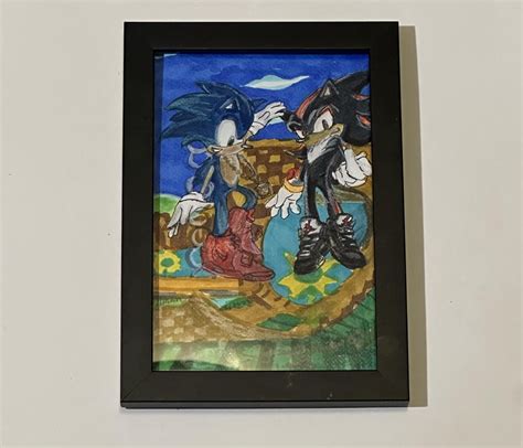 Some Sonic Inspired Pieces I Created That I Got Framed R Sonicthehedgehog