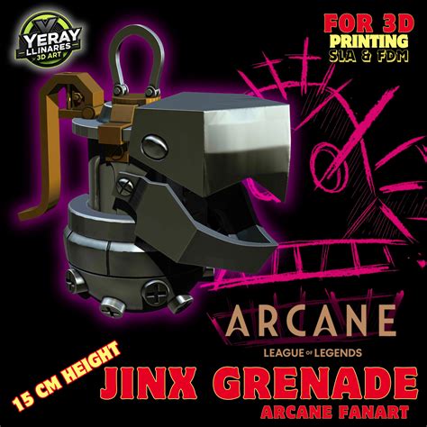 👾 Jinx Grenade Replica Special Edition For 3d Printing・ Stl File For 3d Printing・cults