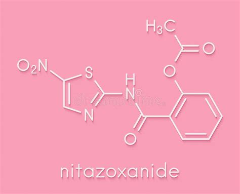 Nitazoxanide Antiprotozoal Drug Molecule Skeletal Formula Stock Illustration Illustration Of