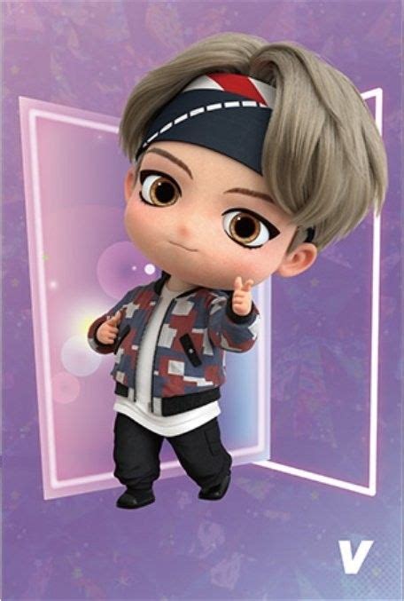 Bts Cartoon Character With Headband Seni Korea Bts Aesthetic