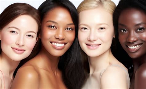Premium Photo Portraits Of Women Of Different Races And Different Skin Colors On A White