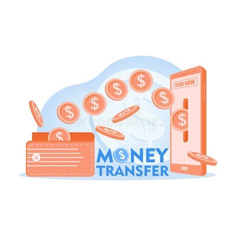 Transfer Digital Money From Wallet To Smartphone Stock Vector