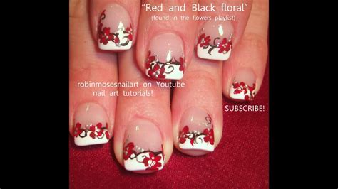 Red Flower Nail Art