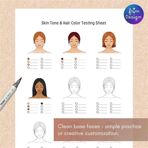 Skin Tone And Hair Color Practice Worksheets Makeup Face Chart Practice