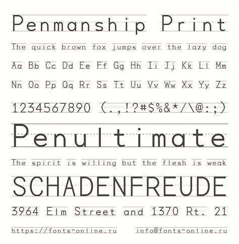 Penmanship Print Font