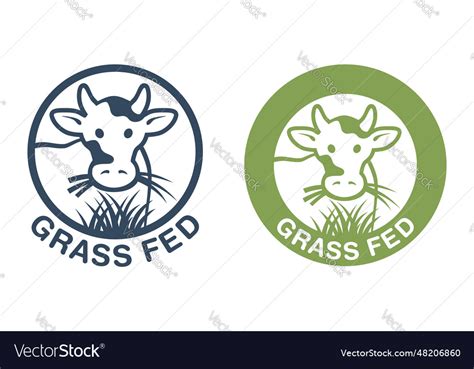 Grass Fed Stamp For Beef Labeling Royalty Free Vector Image