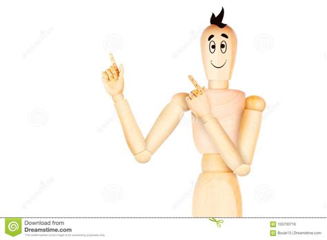 Happy Character Showing Empty White Space For Message And Text Stock Photo Image Of Doll