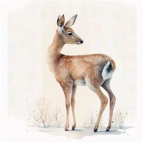 Illustration Of A Little Deer In A Watercolor Style Behance