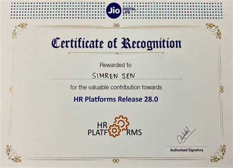 Simren Sen On Linkedin Hrplatformsaward Jioplatforms Reliancejio Grateful