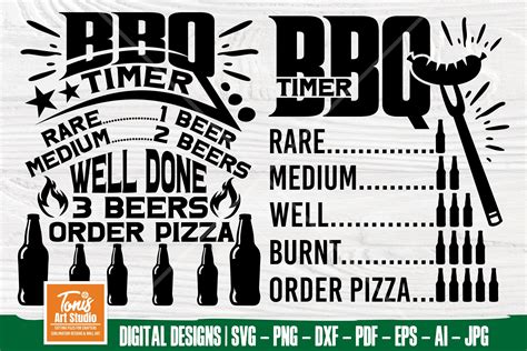 Bbq Timer Svg Bbq Beer Svg Dad Bbq Graphic By Tonisartstudio